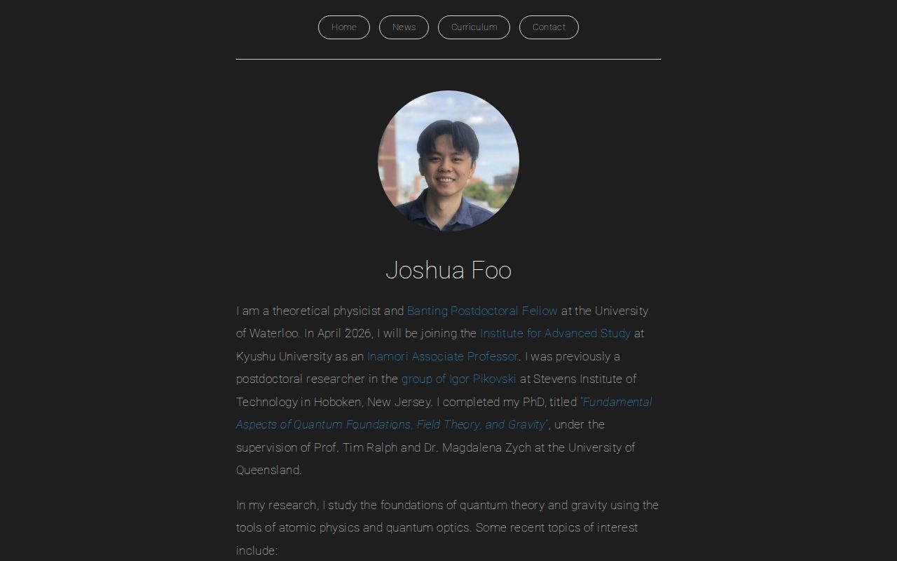 Joshua Foo Personal Website